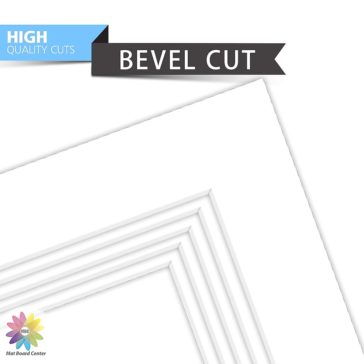 Mat Board Center, Pack of 10, 18x24 for 13x19 White Photo Picture Mats - Acid Free, 4-ply Thickness, White Core - for Pictures, Photos, Framing