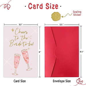 FANCYLUCKY Sweet Bridal Shower Card for Bride To Be, Funny Wedding Engagement Cards for Women Sister Friends, Bachelorette Party Card for Her, Wedding Congratulations Card