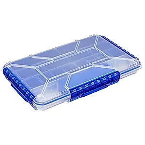 Flambeau Outdoors Terminal Slim Waterproof Ultimate Tuff Tainer | Tackle Storage, 14 Removable Modular Zerust Anti-Corrosion Cups, Micro Terminal Tackle Storage Locker, 14" x 8.9" x 1.7"