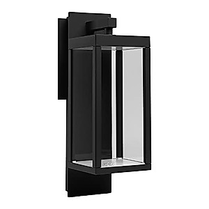 illumishin Dusk to Dawn Outdoor Wall Lantern, Modern Exterior Wall Sconce Sensor Light Fixture, Anti-Rust Waterproof Wall Mount Lights, Wall Lamp with Clear Glass Shade for Garden, Front Porch