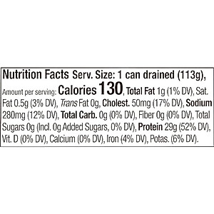 Bumble Bee Solid White Albacore Tuna in Water, 5 oz Can (Pack of 48) - Wild Caught Tuna - 29g Protein per Serving, High in Omega-3s - Non-GMO Project Verified, Gluten Free, Kosher