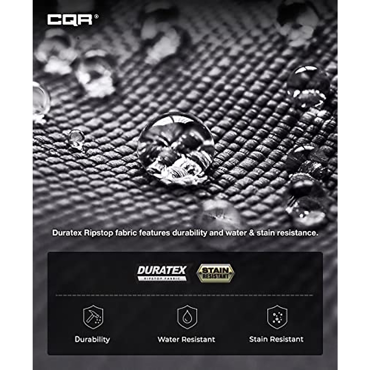 CQR Men's Ripstop Work Pants, Water Repellent Tactical Pants, Outdoor Utility Operator EDC Straight/Cargo Pants, Utility Straight(twp301) - Charcoal, 34W x 30L