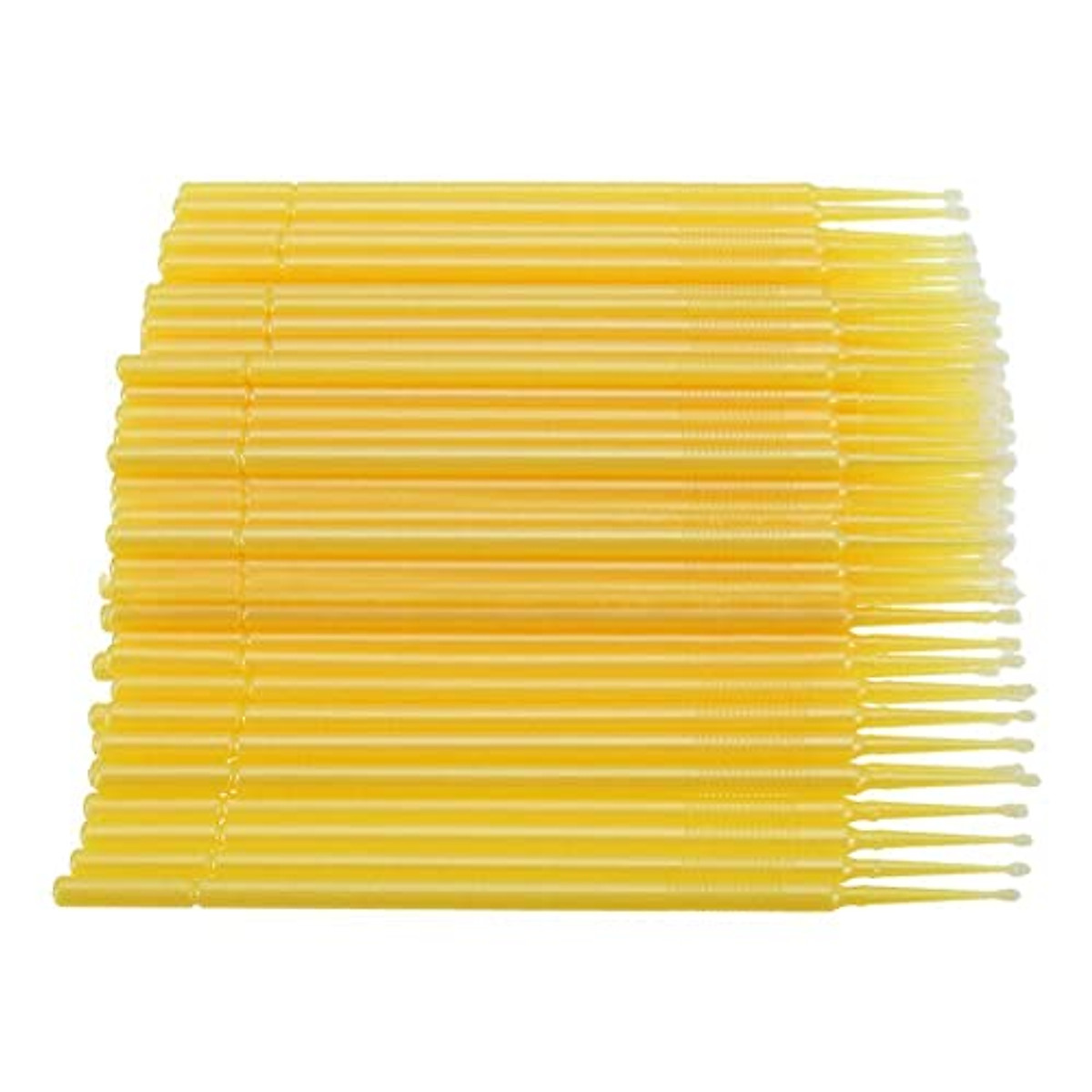 1mm Micro Tips Car Up Paint Micro Brush Small Applicator Cleaning Tools Color Auto Accessory Yellow 100pcs