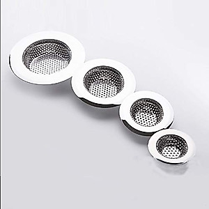 Shower Drain(4 Pack), Bathtub Drain Cover, Sink Tub Drain Stopper, Sink Strainer for Kitchen and Bathroom, Hair Stopper for Bathtub Drain Cover Size from 1.5'' to 4.45''. (Silver-Round Hole)