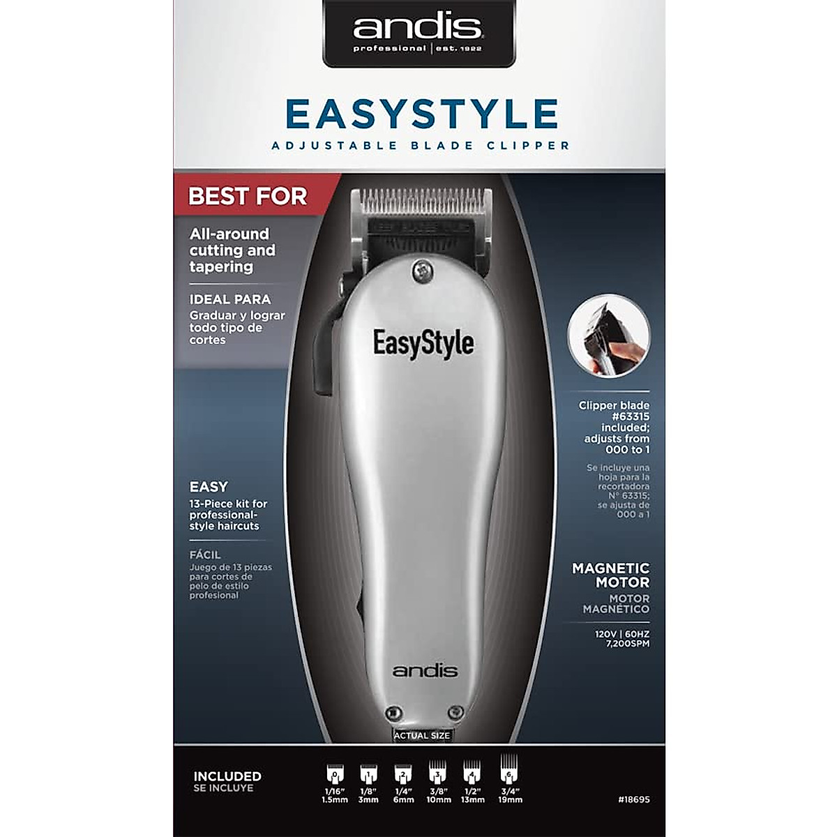 Andis EasyStyle 13 Piece Adjustable Blade Clipper Kit