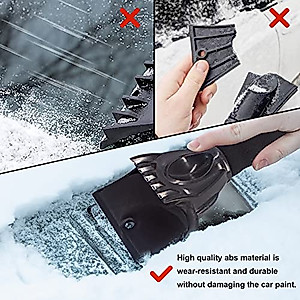 ADORAMOUR Ice Scrapers for Car Windshield - Window Snow Scraper for Cars, Automobile Windscreen Defrost Squeegee for Winter, Handheld Ice & Frost Removal Cleaning Tools for Car Truck SUV, 2 Pack