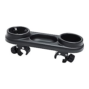 Stroller Snack Tray, 3 in 1 Stroller Cup Holder Clip On Removable Universal Stroller Snack Catcher and Drinks Holder Non Slip (Black)