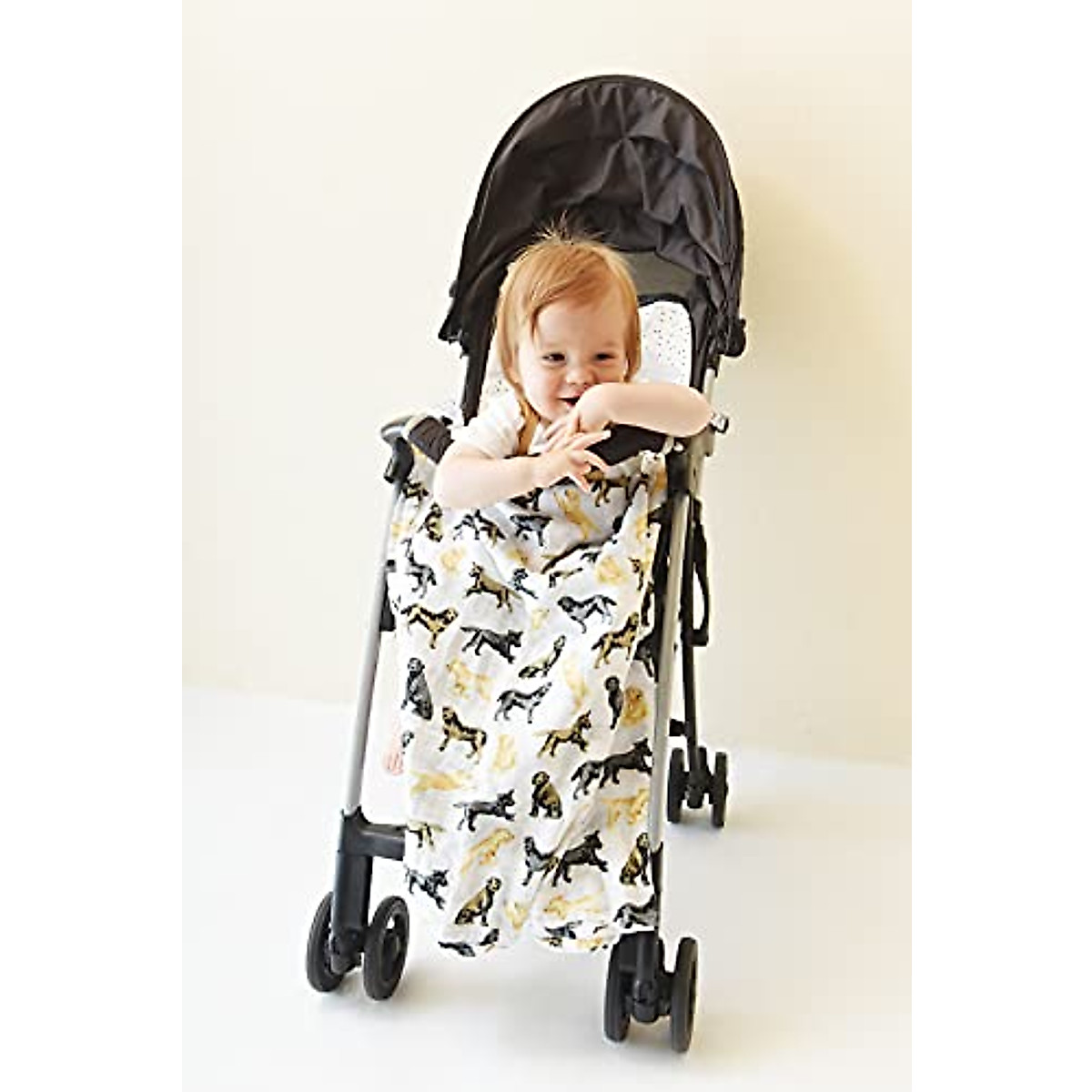 Mud Pie Labrador Retriever Print Muslin Baby Swaddle Blanket, 1 Piece