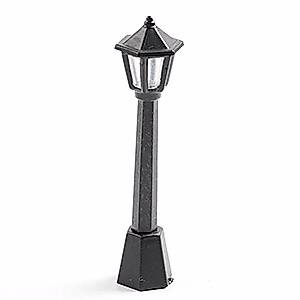 BESPORTBLE 6pcs Mini Street Light Model Solar Lamp Post Lights Outdoor Pathway Lantern Post Doll House Fairy Garden Decorations Accessories