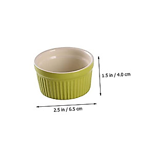 Balacoo 6 Pcs ceramic baking cup creme brulee ramekins porcelain ramekins Porcelain Dishes Oven Safe Round oven bowl Small Baking Bowl mini oven Kitchen Bowl breakfast bakeware ceramics