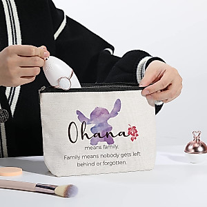 kdxpbpz Family Gifts for Women - Family Means Nobody Gets Left Behind or Forgotten - Cute Unique Makeup Bag Gifts for Daughter Son Grandchildren Niece Girls Boys Best Friend