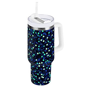 ODAWA Large Leak Proof Tumbler, Night Blue Navy Vacuum Insulated Tumbler with Handle and Straw Lid Insulated Travel Tumbler