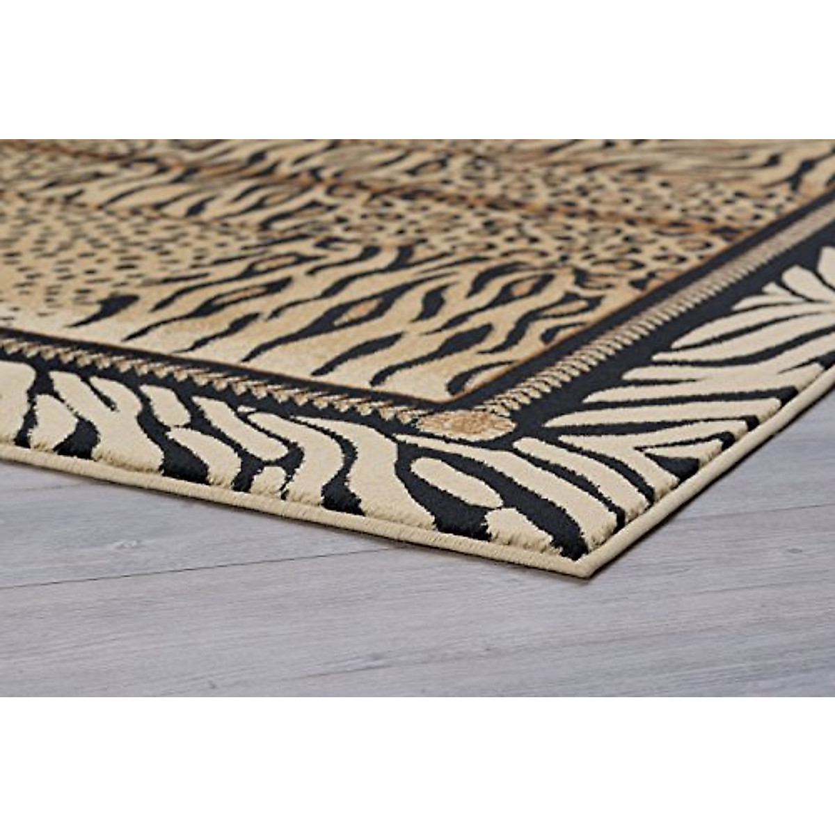 Savannah Contemporary Animal Beige Rectangle Area Rug, 8' x 10'