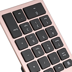 22 Keys Numeric Keypad, Number Pads BT Number Pad 22 Keys BT Number Pad for Laptop Pc Desktop Notebook (Rose Gold)