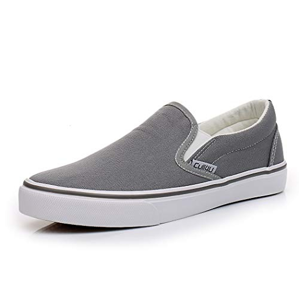 Cull4U Women's Classic Slip On Trainer Shoes (10 M US,Gray/White)