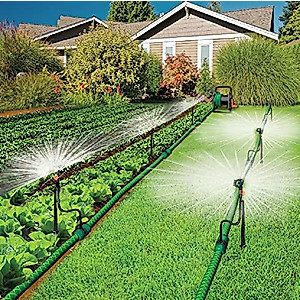 Lily's Home Above Ground Sprinkler System. DIY Irrigation System for Raised Garden Bed, Grass, Shrubs, Flowers, Vegetables. 6 Micro Sprinklers Set Connecting Directly to Your Garden Hose