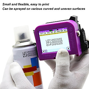 Naroote Handheld Printer, Handheld Inkjet Printer Mini Pocket Printer Portable LED Inkjet Coder for Logo Date Label 100?240V (US Plug 100?240V)