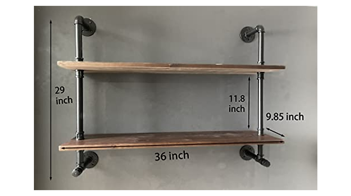 Industrial Pipe Wall Shelves - Stylish Storage Solution