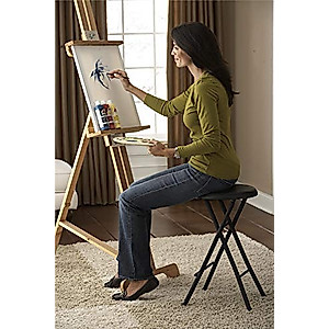 CoscoProducts COSCO 24" Vinyl Padded Folding Stool, Black, 4-Pack