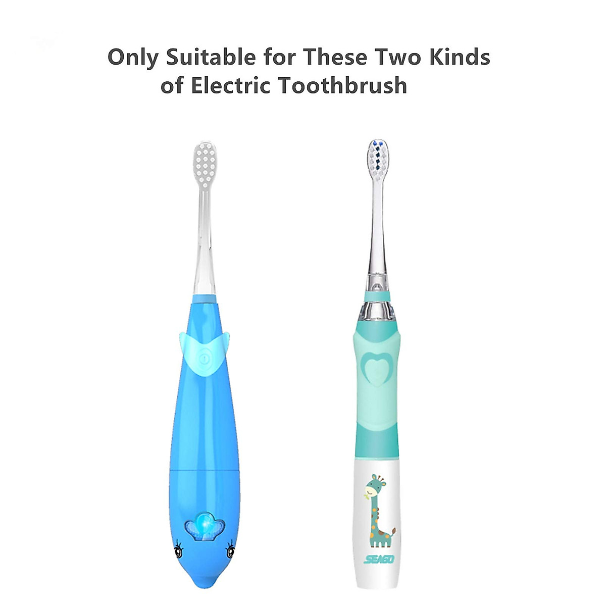 SEAGO Toothbrush Replacement Heads - SG977 SG513 - SEAGO Kids Toothbrushes Heads for Toddlers - Compatible with SEAGO Electric Toothbrushes Kids (White, 6-Pack)