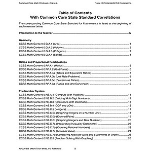 Mark Twain Common Core Math Workouts Resource Book, Grade 6, Ages 11 - 12, 64 Pages