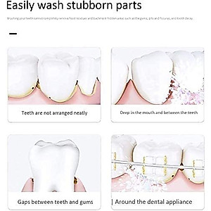 GIENEX Water Flosser Cordless Teeth Cleaner Dental Oral Irrigator Power Dental Flossers IPX7 Waterproof Teeth Cleaner with 4 Cleaning Modes Detachable Water Tank for Home Travel (Color : Black)