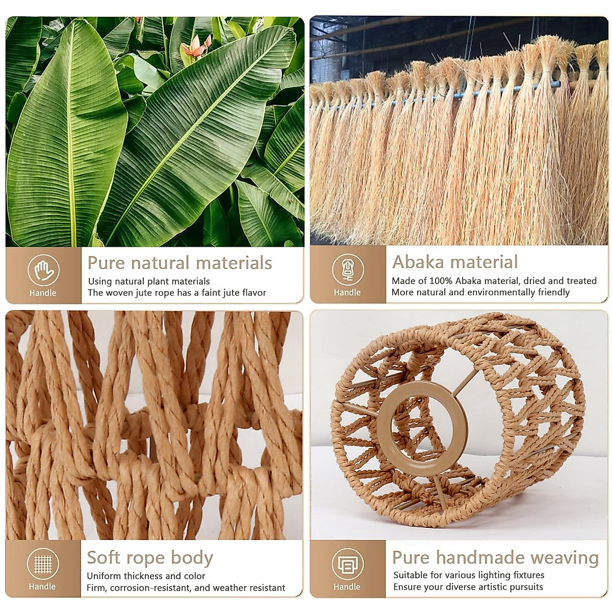 2 Pack Rattan Lamp Shade, Retro Small Wicker Lamp Shade Replacement, 6in Height, 4.9in Diameter, Woven Lampshade for Floor Lamps, Pendant Light, Chandelier, Desk lamp, Wall Sconces Light Fixture