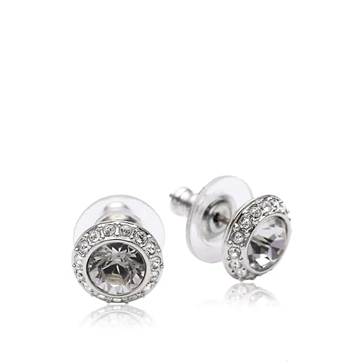 SWAROVSKI Una Angelic Stud Pierced Earrings, Rhodium Finish, Clear Crystal