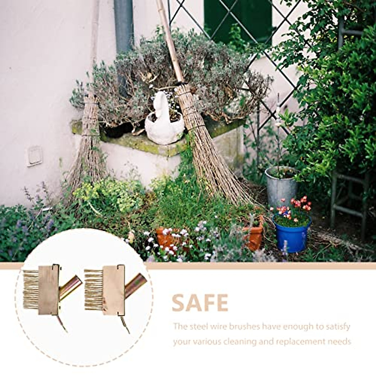 HANABASS Grabber Tool 2pcs Steel Wire Brush Manual Weeders Garden Wire Brush Tools Weeding Tool Hand Tools