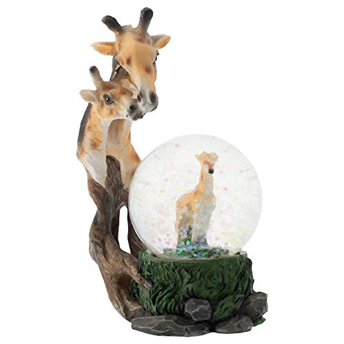 Giraffe Family on Plains Figurine 45MM Glitter Snow Globe Decoration