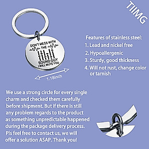 TIIMG Don't Mess With The Sound Guy I Will Mute You Keychain Sound Engineer Gift Audio Engineer Gift Music Producer Gift (DON'T MESS US)