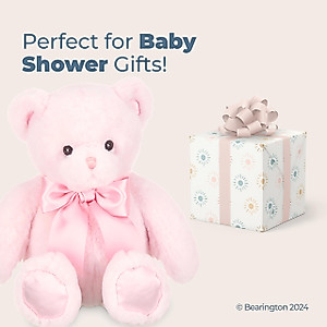 Bearington Baby Pink Teddy Bear Plush, 10 Inch Stuffed Animal for Girls
