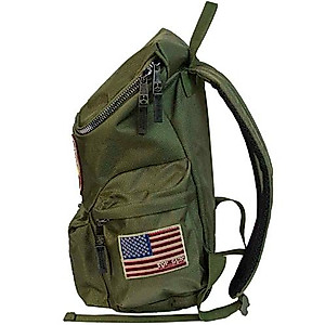 Top Gun Nylon Backpack with Patches (Olive)