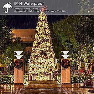 Heaffey Christmas Solar Fairy String Lights Outdoor,40 FT 120 LED 8 Lighting Modes Copper Wire Light,Waterproof Solar Powered Decoration for Wedding Patio Yard Trees Christmas Party(Warm white,1 pack)