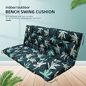MZZDJJQ Replacement Cushions for Outdoor Swing, 2-3 Seat Porch Swing Cushions with Backrest, Thicken Swing Cushions for Outdoor Furniture with 8 Straps (Dark Curry, 48 * 40)