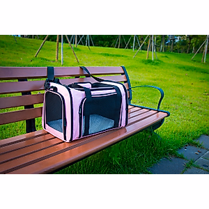 NextFri Soft Sided Carrier for Small Medium Cats Dogs,TSA Airline Approved Collapsible Travel Pet Carrier Medium Pink