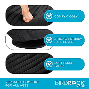 BIRDROCK HOME Swivel Floor Chair for Adults & Kids - 360-Degree Rotating Lounge Chair - 8" Thick Cushion Banana Chair Foldable & Comfy Back Support Seat for Gaming Reading Watching Relaxing - Charcoal