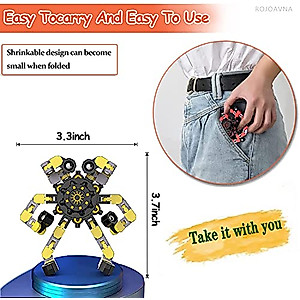 10pcs Random Colour Fidget Decompressor,DIY Deformable Robot Toys ,Decompressor ,Deformable Creative Gyro Toys,Stress Relief Chain Toy for Adults, Easter Basket Stuffers