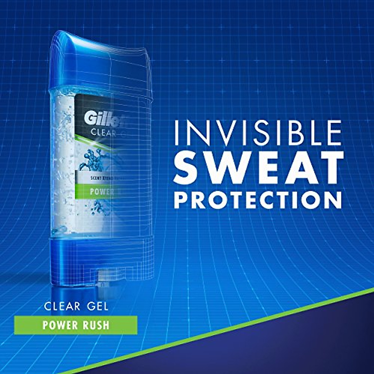 Gillette Anti-perspirant/deodorant Clear Gel, Power Rush, 4-Ounce Stick (Pack of 6) (packaging may vary)
