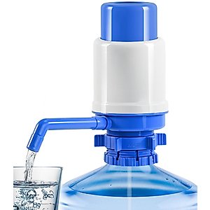 Manual Water Dispenser for 5 Gallon Bottle – Hand Press 5 Gallon Water Dispenser, Universal Fit for 2-5 Gallon Crown Top Jugs - 3 Tube Lengths, Protective Spout Cap, Cleaning Brush, BPA-Free