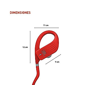 JBL ENDURANCE JUMP- Wireless heaphones, bluetooth sport earphones with microphone, Waterproof, up to 8 hours battery, charging case and quick charge (Red)