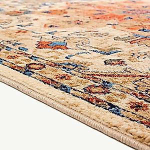 LUXE WEAVERS Geometric Floral 2527 Ivory 8x10 Traditional Southwestern Area Rug
