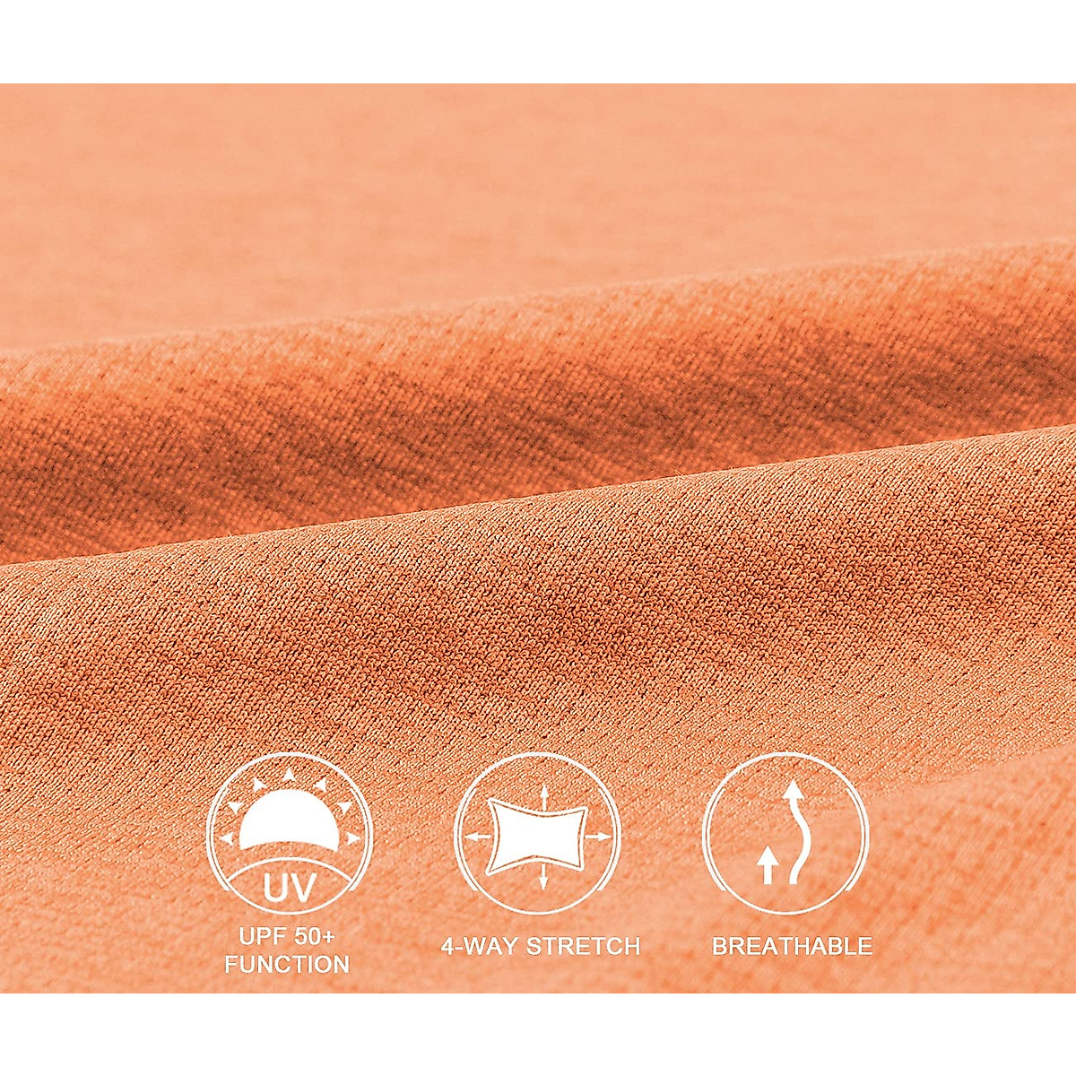 BGOWATU Women's Golf Polo Shirts Sleeveless Zip Up Collarless UPF 50+ Tennis T-Shirt Lightweight Quick Dry Light Orange M