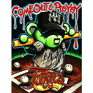 Baseball Furries by Graffiti and Super Pop Artist Erni Vales of EVLworld Limited Edition Museum Grade Art Print on Aluminum Metal approx 18in x 24in