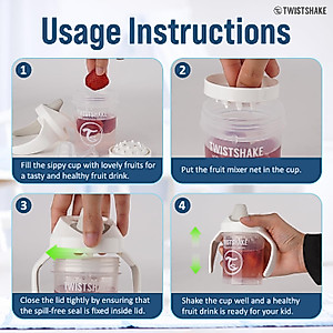 TWISTSHAKE Sippy Cups - Premium 230ml/8oz Toddler Sippy Cups for 4+ Months - Leak-Proof Design, Easy-Grip Bottle with Soft Sippy Spout, BPA Free - White