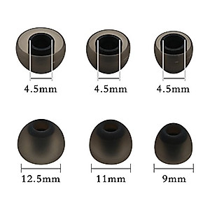 Rayker Replacement Ear Tips for Jay Bird Bluebuds X X2 X3 Ear Adapter, Noise Isolation Comfort Silicone Tips in Ear Canal, Small Size Included, 6 Pairs, Jay Bird X3 Tips (S/Black4.5mm)