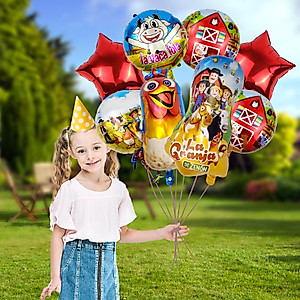 La Granja De Zenon Party Supplies Bartolito and La Vaca Lola,Foil Mylar Farm Animals Balloons for Kids,20inch Round Cow Themed Decorations Party Favors（8PCS）