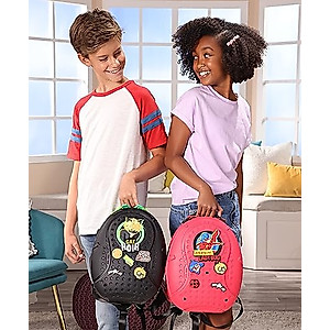 Miraculous Ladybug - Pop n' Swop Cat Noir Black Backpack with Green Handle, 6 Clip-on Badges and Zipper, Lightweight Durable Waterproof Bag with Adjustable Straps (Wyncor)