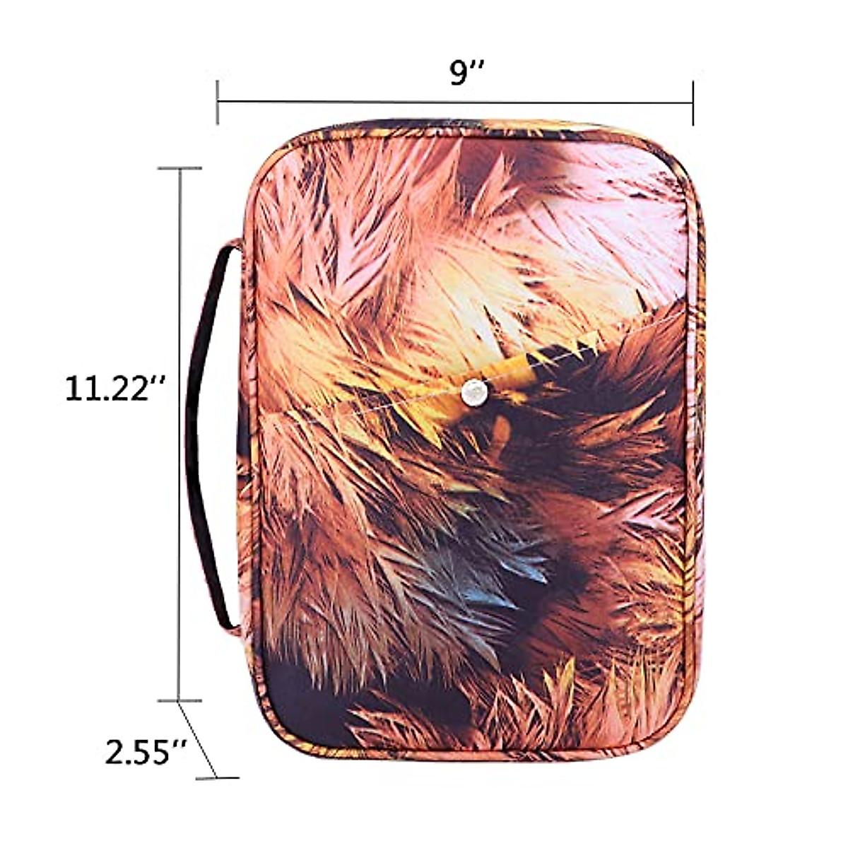 QTKJ Bible Covers for Women with Carrying Handle, Book Cover Case with Zipper Pocket Bible Cover for Mom Ladies Teens Girls, Leaf and Floral Pattern (Colorful)