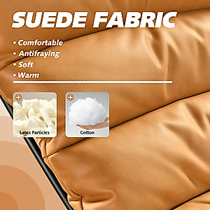 ovios Rocking Chair with Ottoman, Mid Century Modern Glider Recliner with Footrest, Comfy Accent Chair and Armchair for Living Room Bedroom Lounges Study, Brown